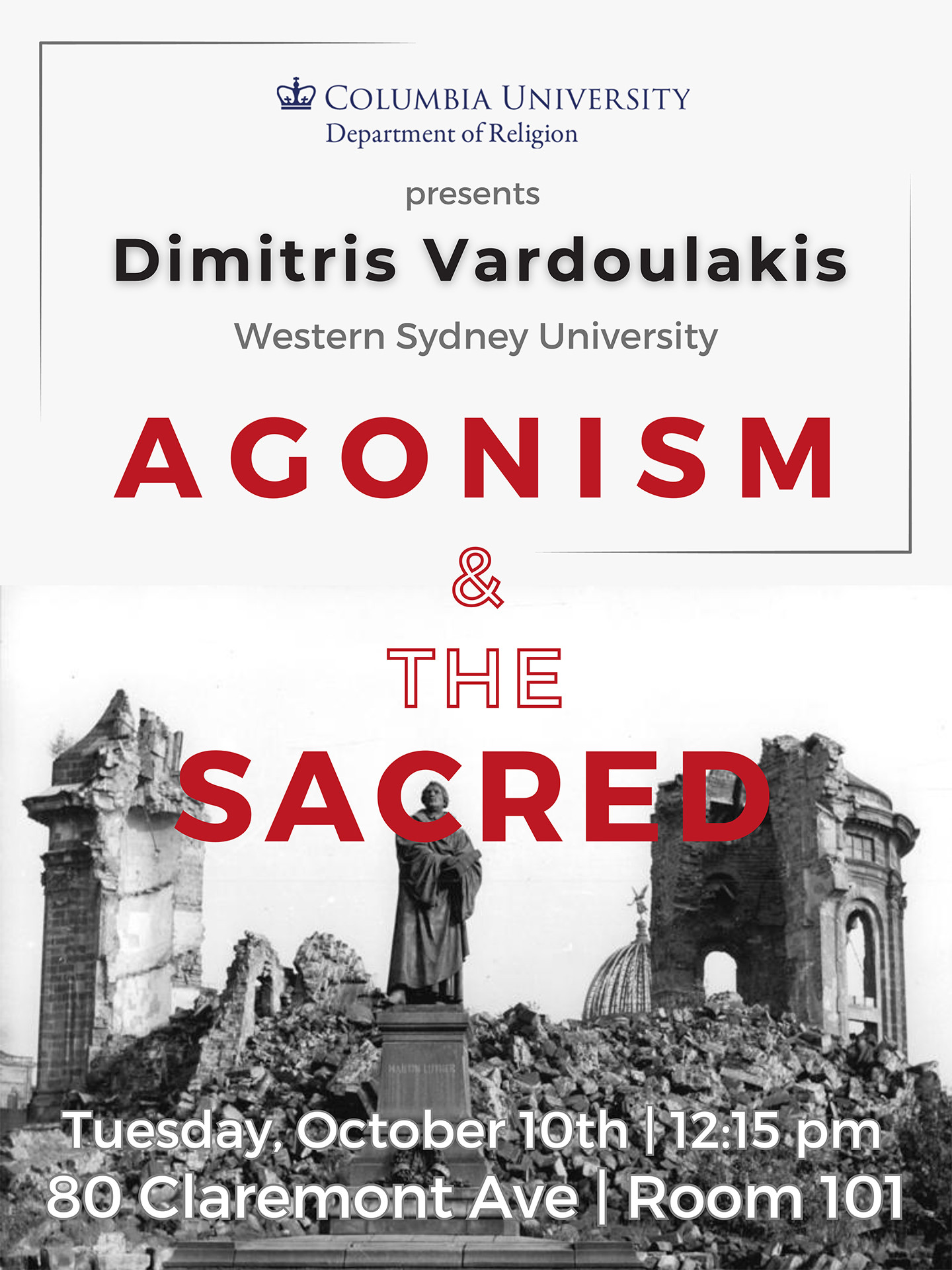 Agonism and the Sacred Dimitris Vardoulakis, Western Sydney University ...